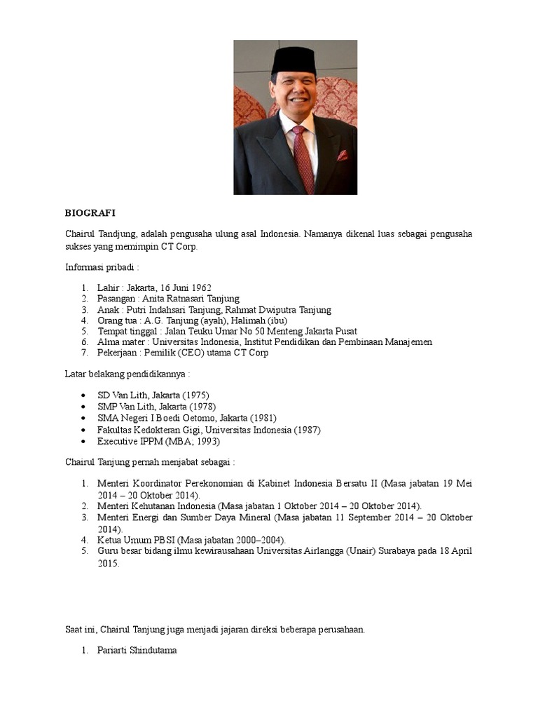 Chairul Tanjung | PDF | Bisnis