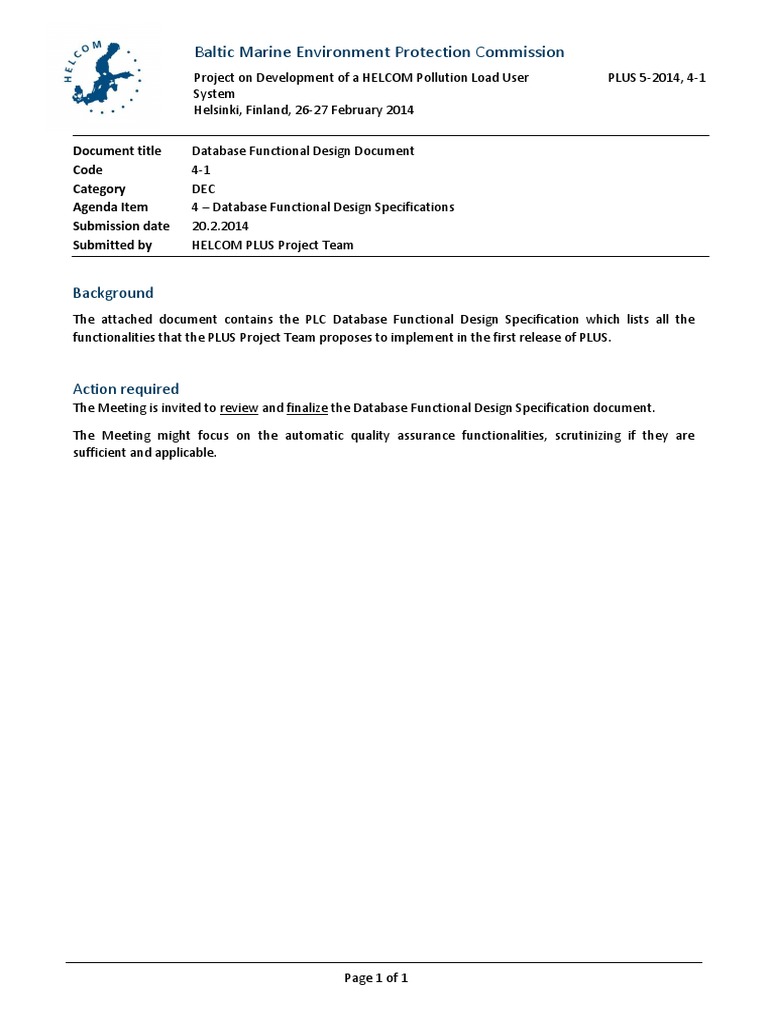 4-1 Database Functional Specifications Document | PDF | Specification ...