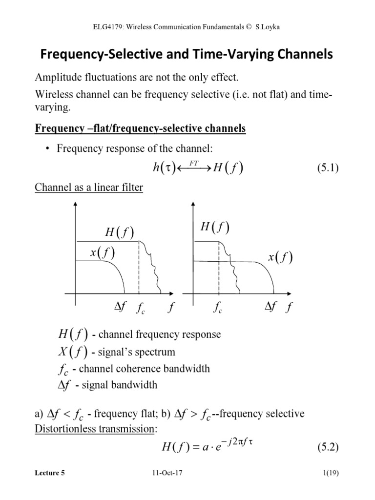 Frequency-Selective and Time-Varying Channels: HF XF HF | PDF ...