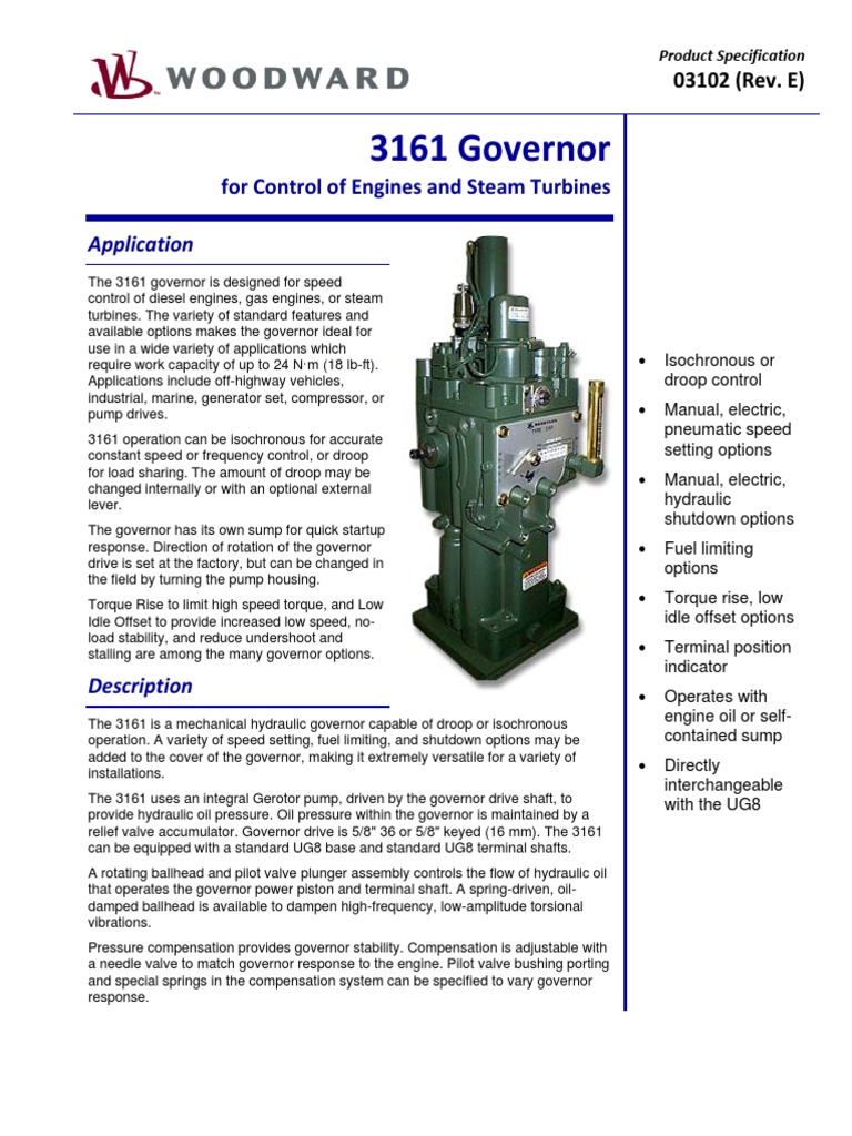 3161 Governor PDF | Download Free PDF | Engines | Motor Oil