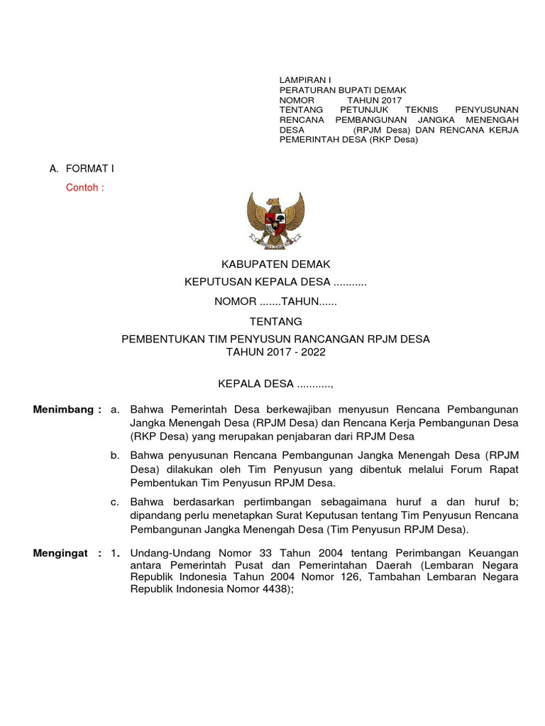 Lampiran RPJMDes | PDF | Seni