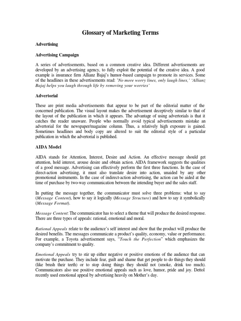 Marketing Glossary | PDF | Consumer Behaviour | Behavior