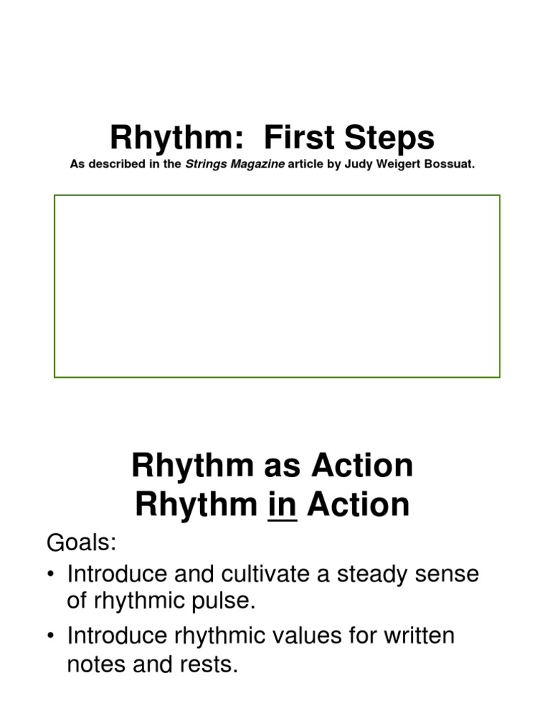 Rhythm First Steps Presentation | PDF | Career & Growth | Self-Improvement
