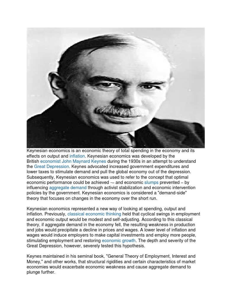 Inflation Economist John Maynard Keynes Great Depression | PDF ...