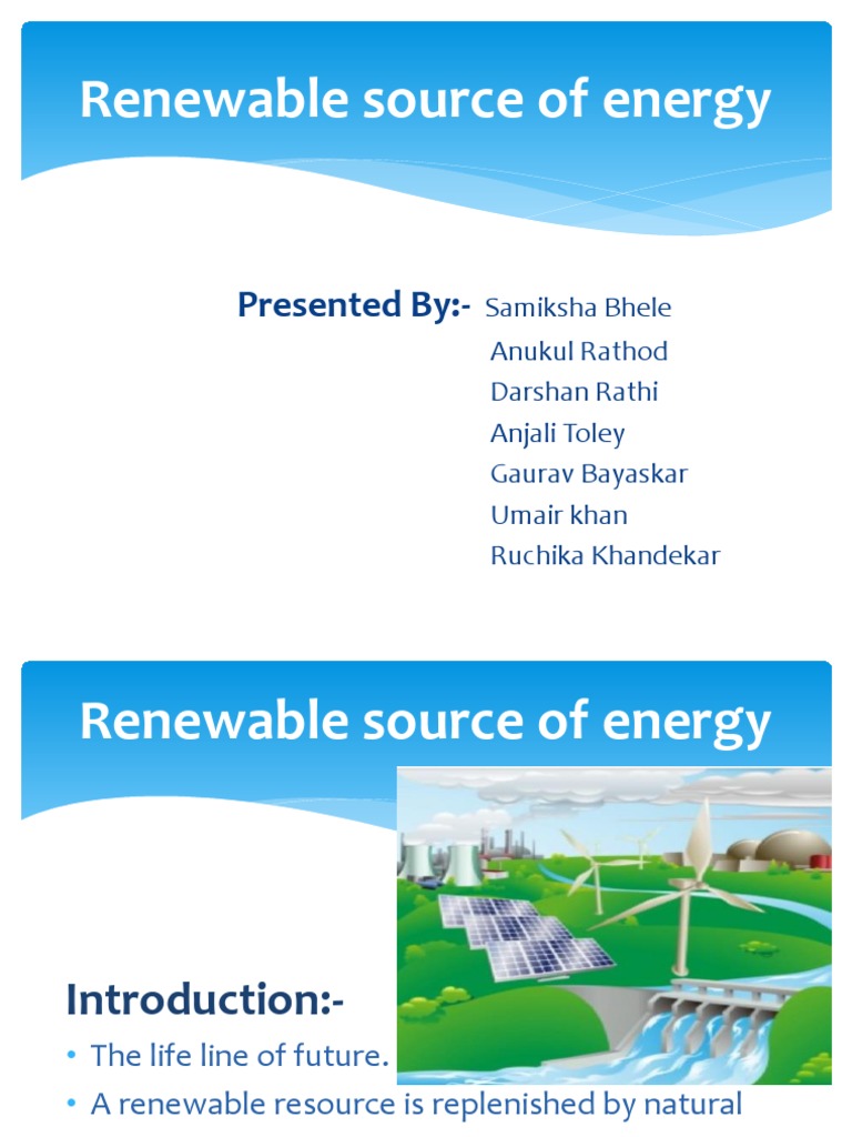 Renewable Energy Sources Presentation | PDF | Renewable Energy | Energy ...