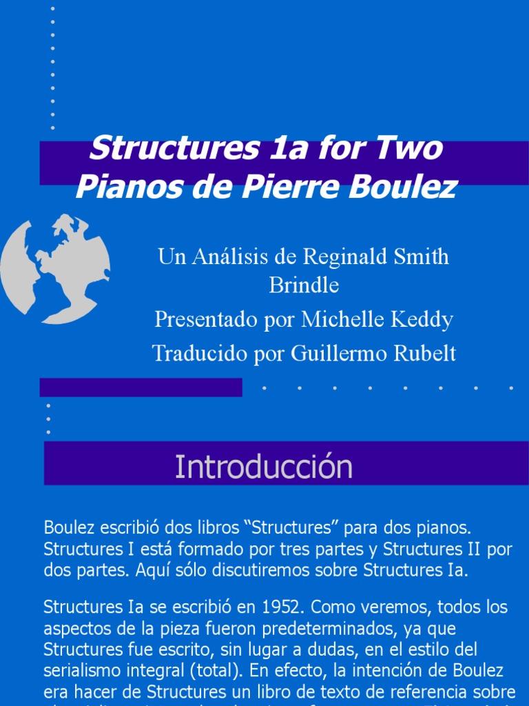 Análisis de Structures 1a de Pierre Boulez (Presentación) | PDF | Matriz (Matemáticas) | Piano