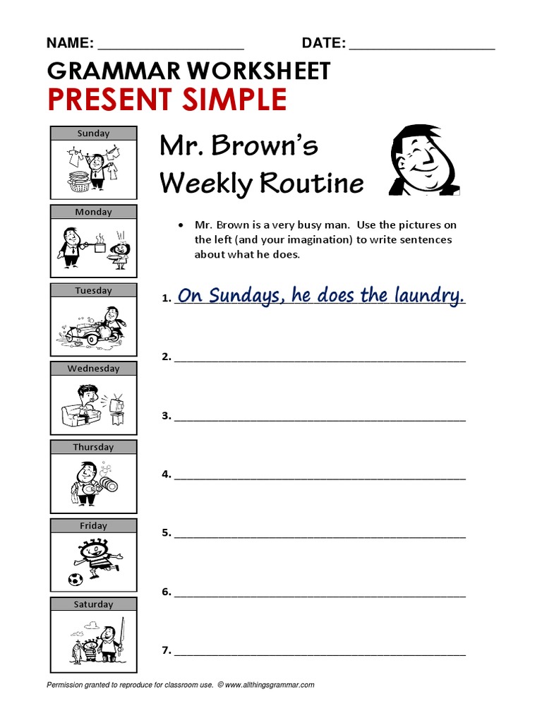 Present Simple: Grammar Worksheet | PDF