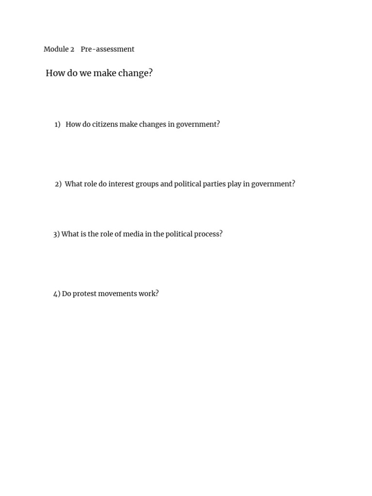 Module 2 Pre-Assessment | PDF