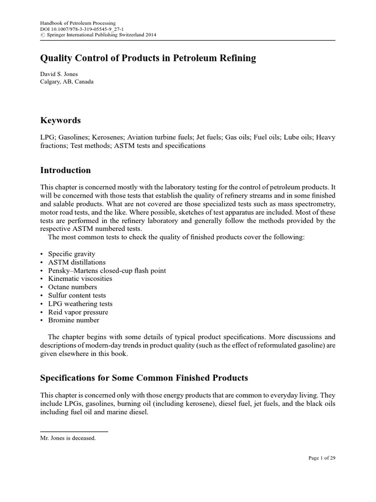 Quality Control of Products in Petroleum Refining | PDF | Fuel Oil ...