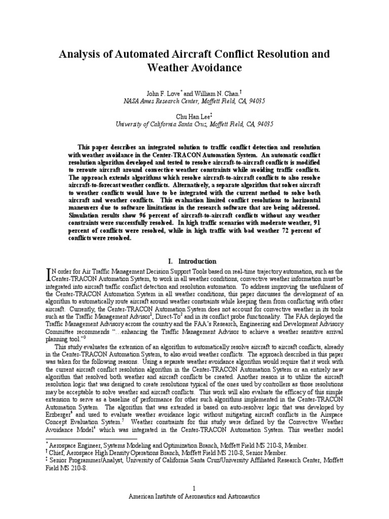 Analysis of Automated Aircraft Conflict Resolution and Weather ...