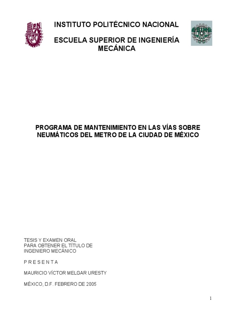 Tesis Metro CDMX | PDF | Neumático | Tren