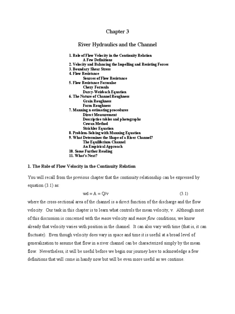 River Channel Flow Dynamics | PDF | Fluid Dynamics | Force