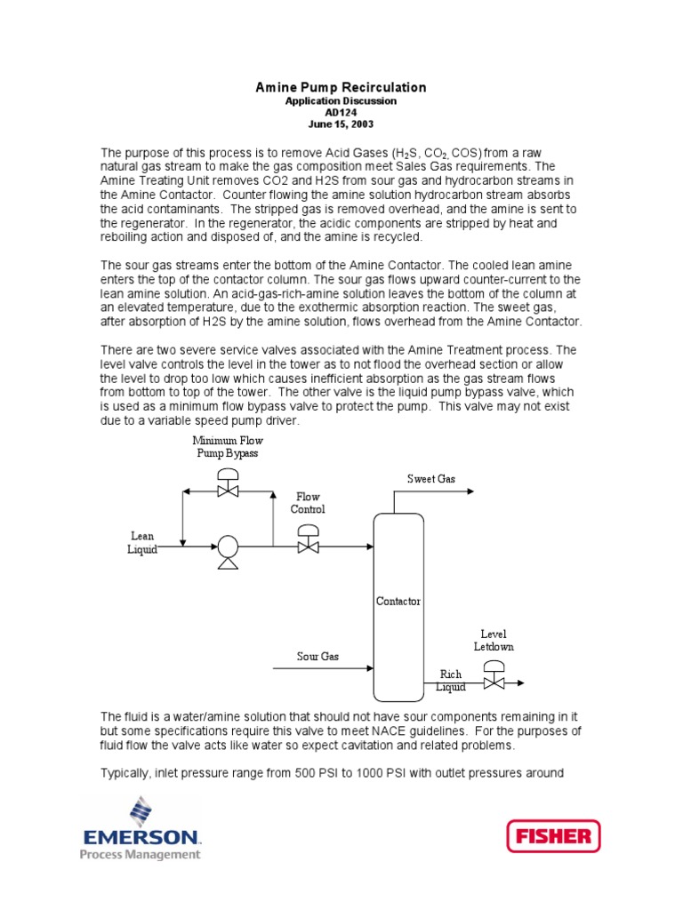 Amine Pump Recirculation Process Overview | PDF | Mechanical ...