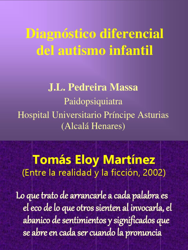 Diagnóstico diferencial del autismo infantil | PDF | Espectro autista ...