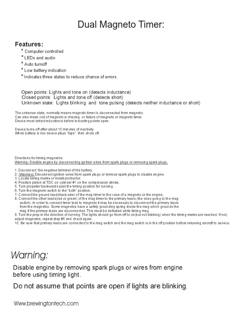 Dual Magneto Timer:: Warning | Download Free PDF | Soldering | Solder