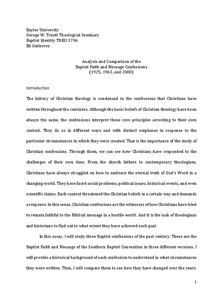 Baptist Faith and Message | PDF | Southern Baptist Convention | Revelation