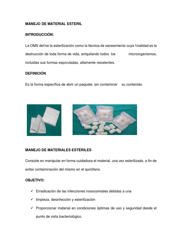 Manejo de Material Esteril | PDF