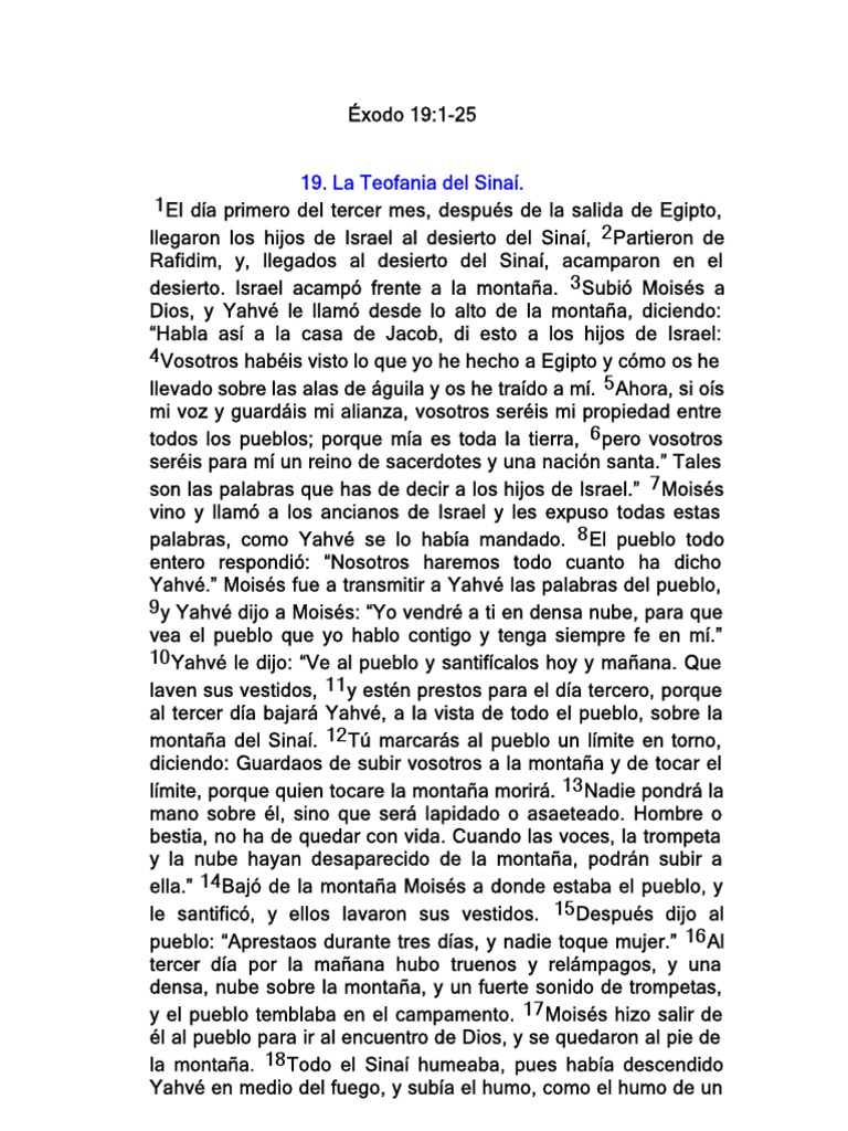 Exodo 19. 1-25 | PDF | Sacerdote | Moisés