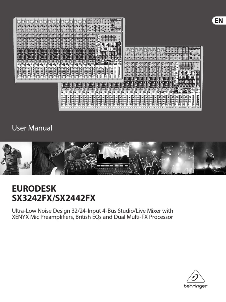 Behringer Eurodesk sx2442fx Manual Do Proprietario PDF | PDF | Equalization (Audio) | Microphone
