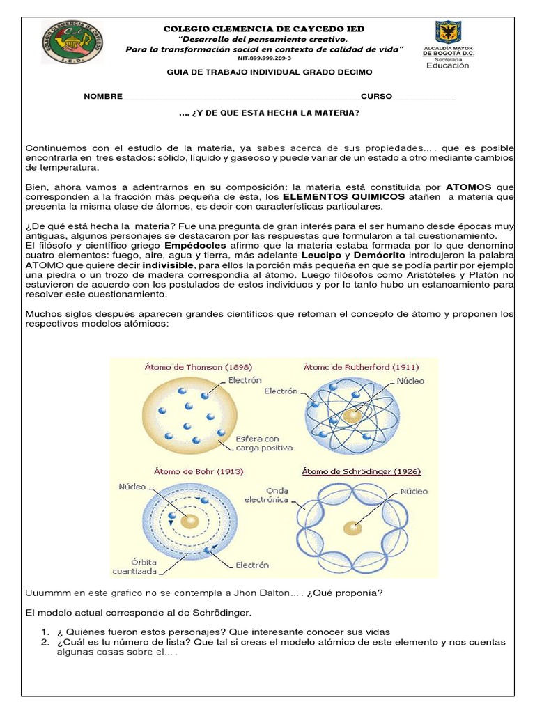 Guia Del Atomo Decimo 2019 | PDF | Importar | Átomos