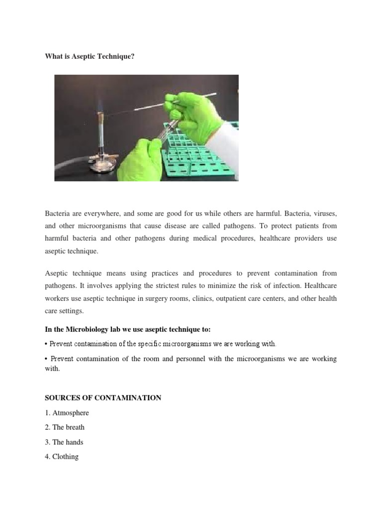 What Is Aseptic Technique?: in The Microbiology Lab We Use Aseptic ...