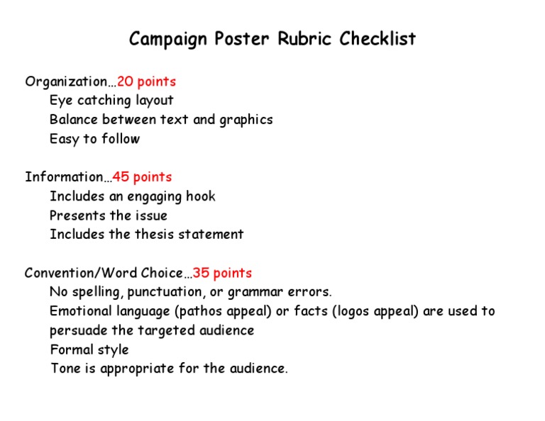 Campaign Poster Rubric | PDF