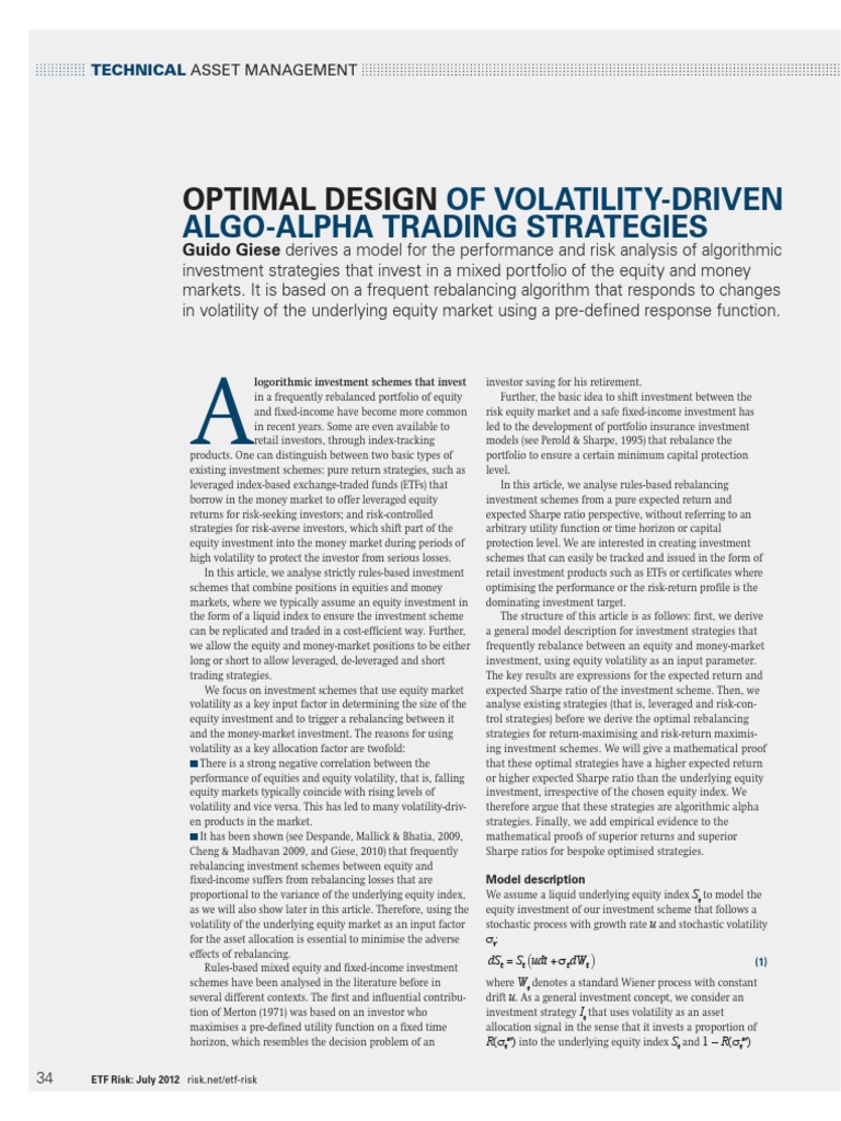 Optimal Design: of Volatility-Driven Algo-Alpha Trading Strategies ...