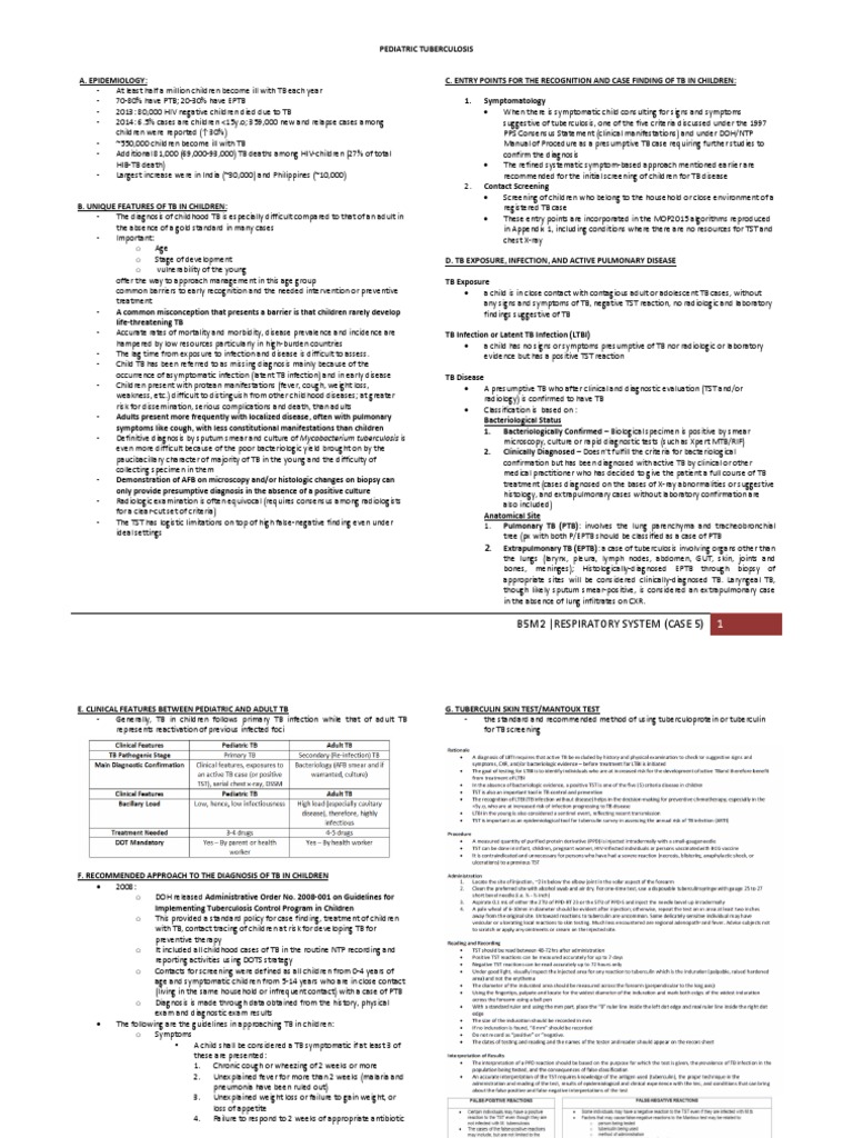 B5M2 - Respiratory System (Case 5) | PDF | Tuberculosis | Infection