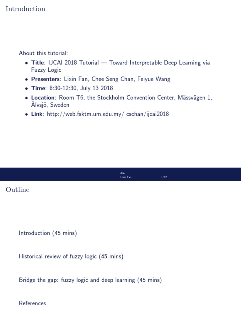 Bridge The Gap: Fuzzy Logic and Deep Learning IJCAI Tutorial, July 13 ...