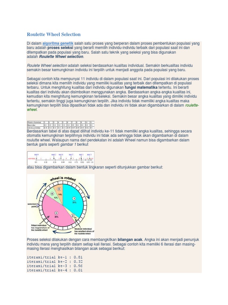 Roulette Wheel Selection | PDF | Sains & Matematika
