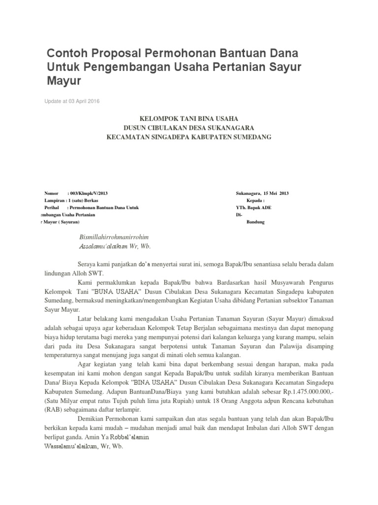 Contoh Proposal Pertanian | PDF