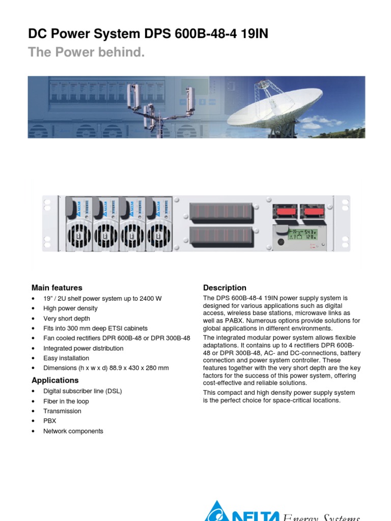 LF - DPS 600B 48 4 19IN - en | PDF | Rectifier | Electric Power System