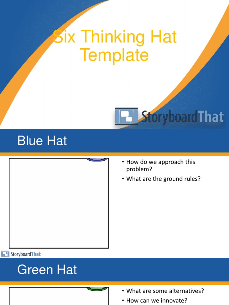 Six Thinking Hats Template Guide | PDF