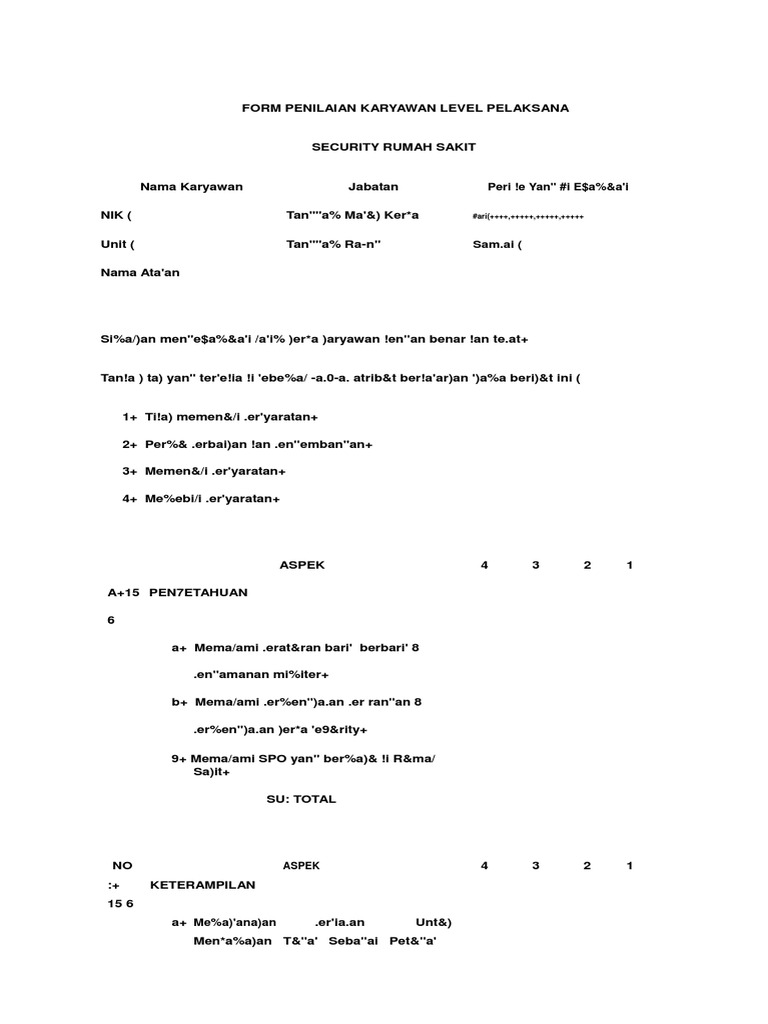 Form Penilaian Security | PDF