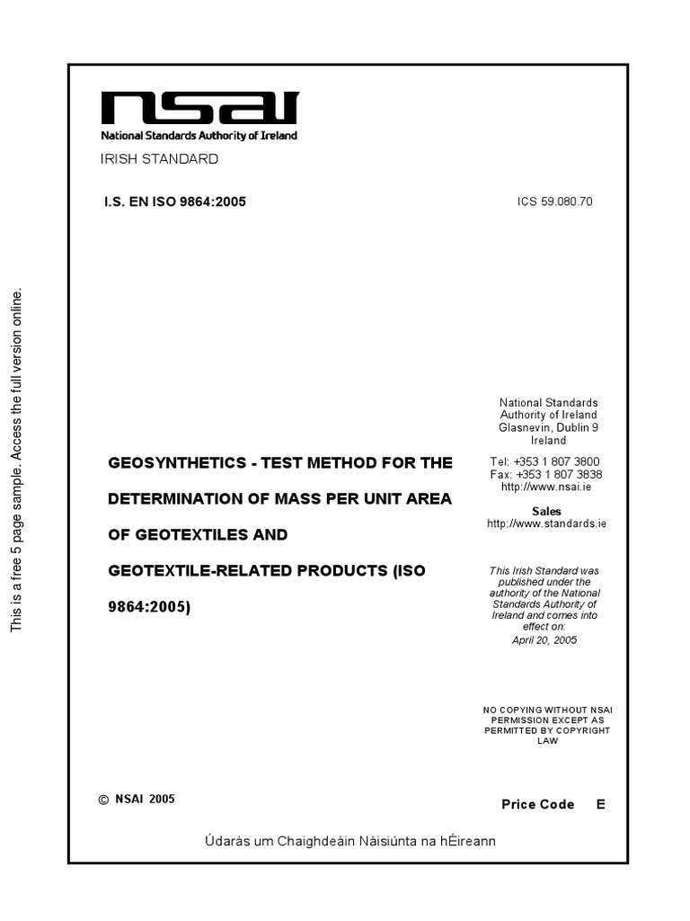 En Iso 9864 | PDF