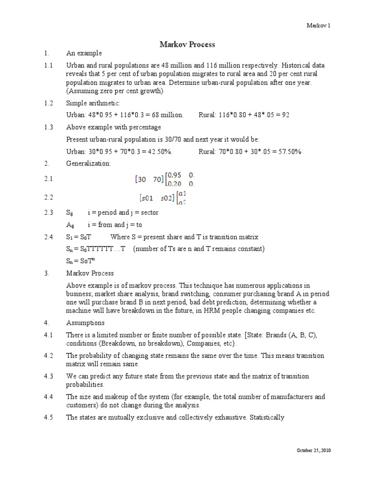 Notes Markov Analysis | PDF | Markov Chain | Applied Mathematics
