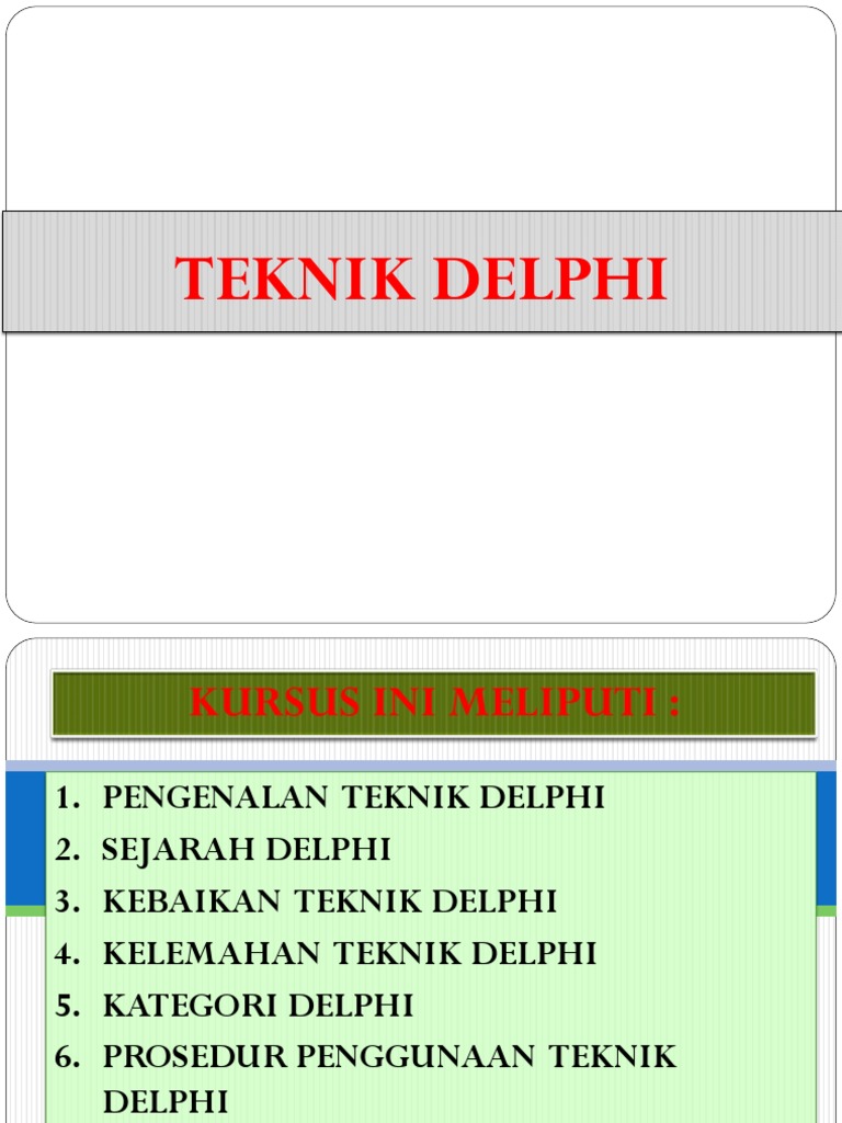 2) Teknik Delphi - 2 | PDF