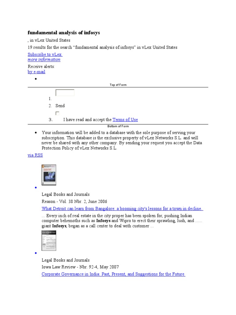 Fundamental Analysis of Infosys | PDF | News | Business