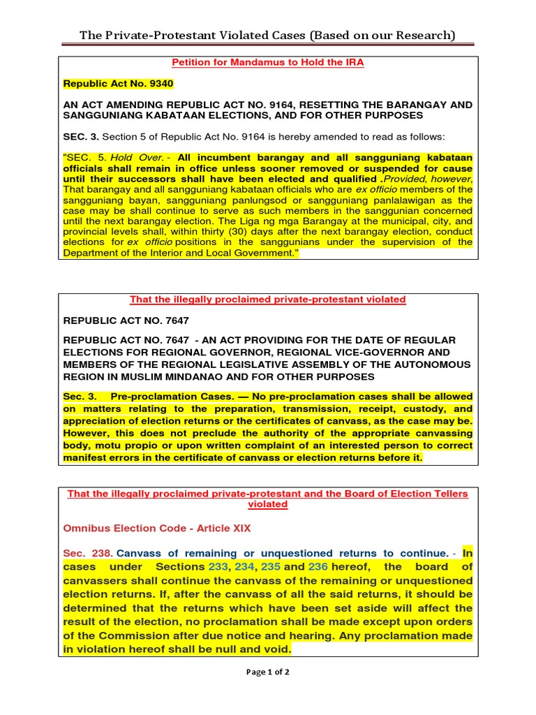 Petition For Mandamus To Hold The IRA | PDF | Common Law | Social Institutions