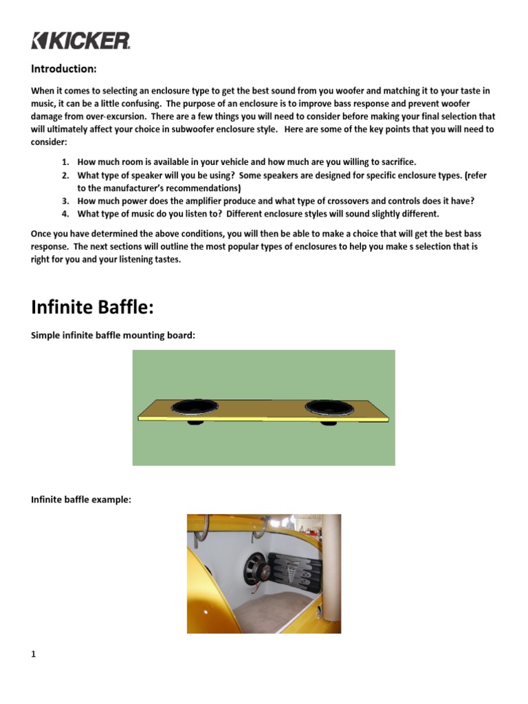 Simple Infinite Baffle Mounting Board | PDF | Loudspeaker | Sound ...