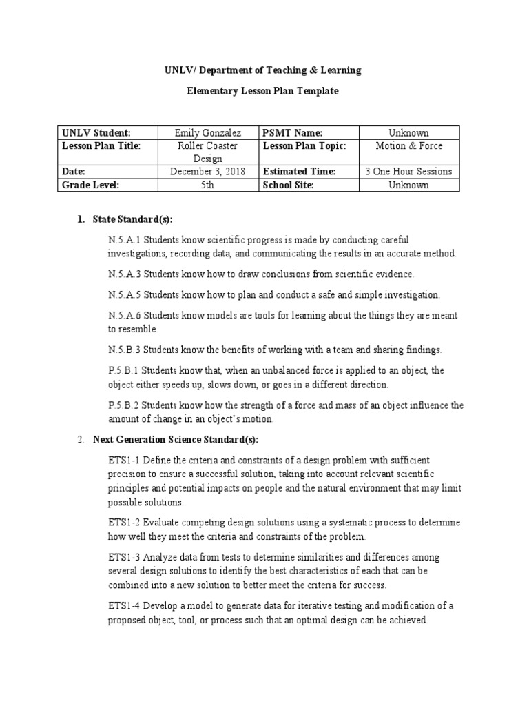 5e lesson plan | Science | Lesson Plan