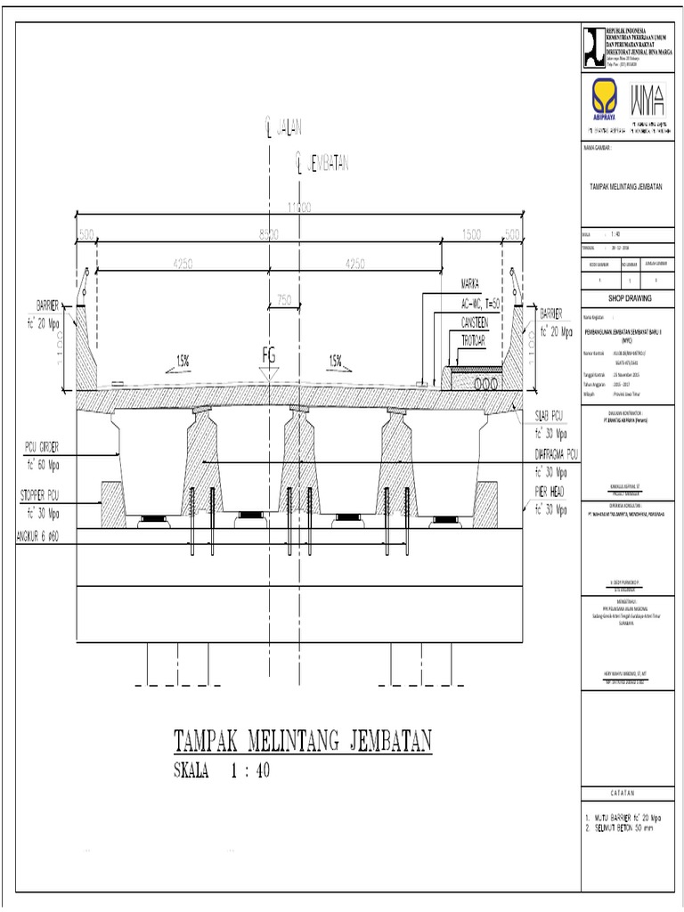 Barrier Jembatan-Detail Dimensi | PDF