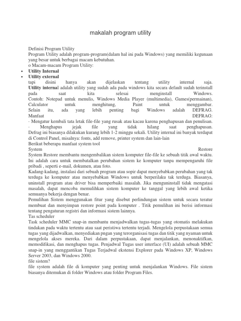A Comprehensive Guide to Windows Utility Programs | PDF