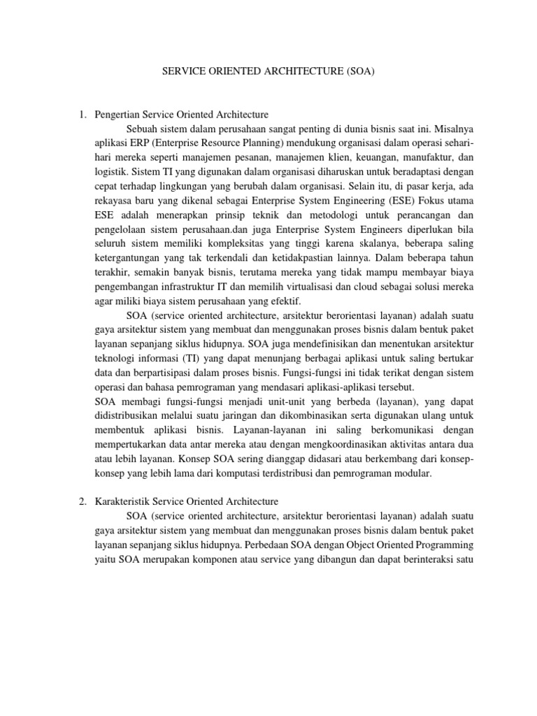 Service Oriented Architecture | PDF | Bisnis | Komputer