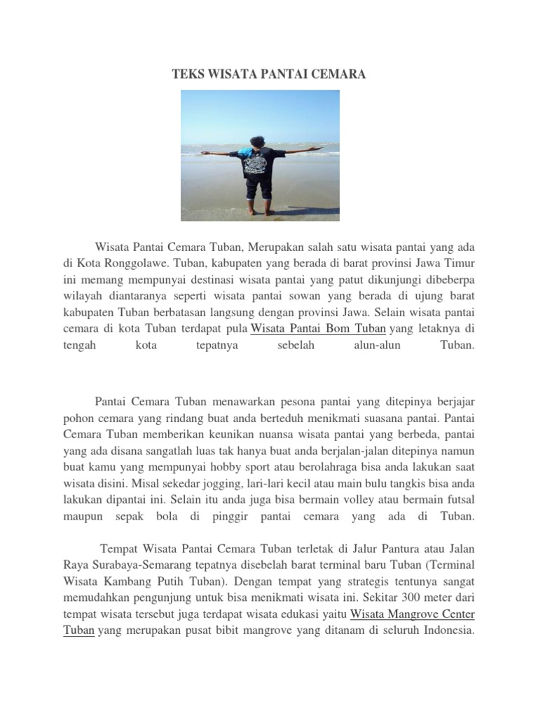 Teks Wisata Pantai Cemara | PDF