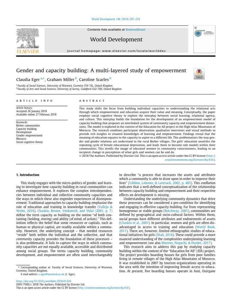 Gender and Capacity Building | PDF | Empowerment | Gender