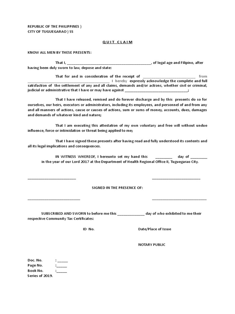 Quit Claim Final Revision Cao | PDF