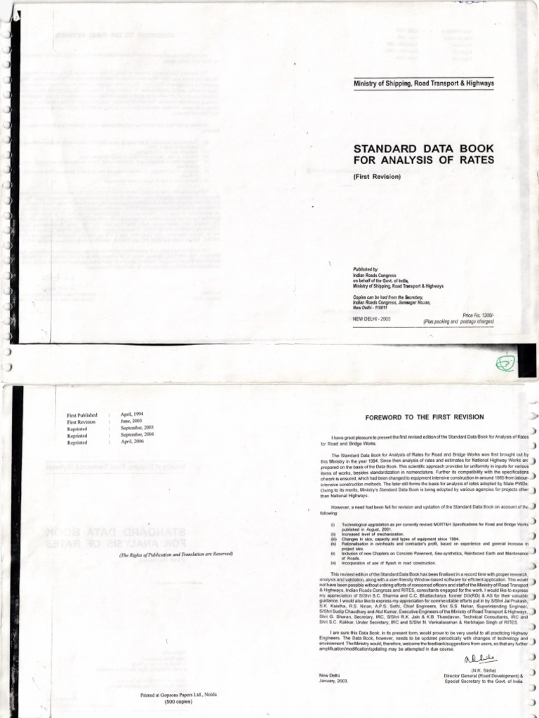 Standard Data Book - 2003 PDF | PDF | Engineering | Transportation ...