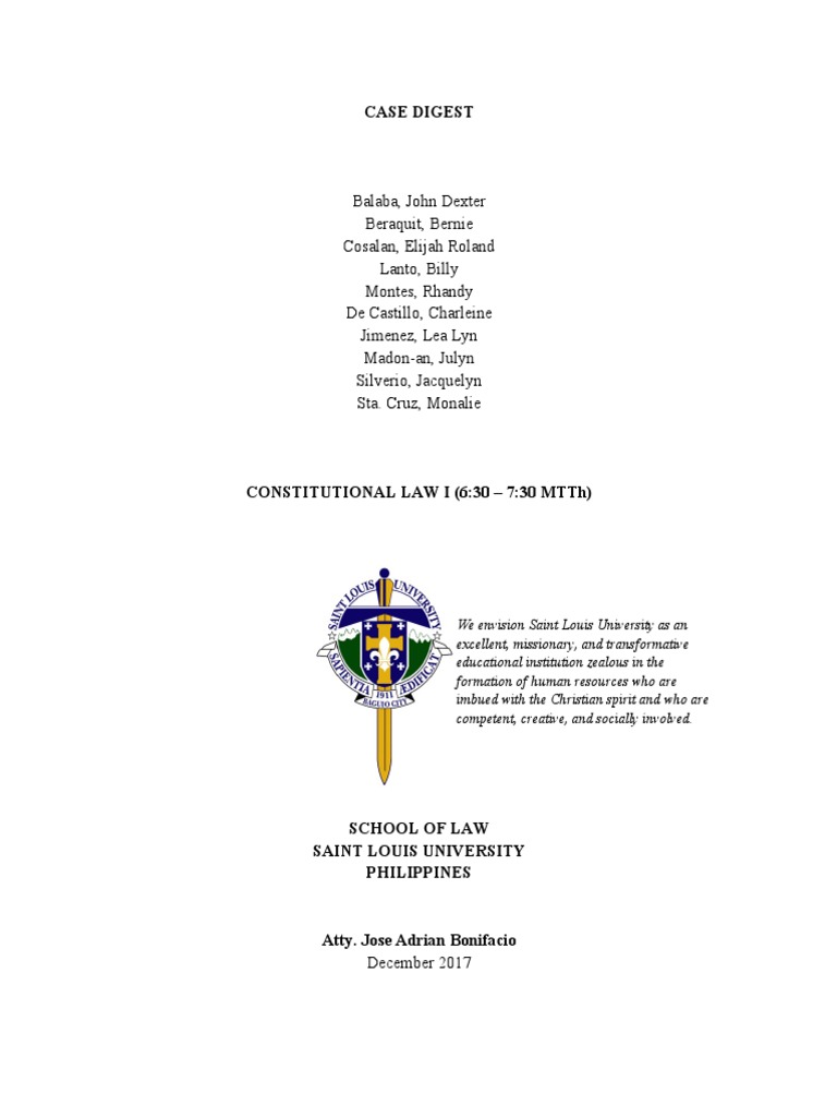 Compiled Case Digests FINAL | PDF | Mootness | United States House Of ...