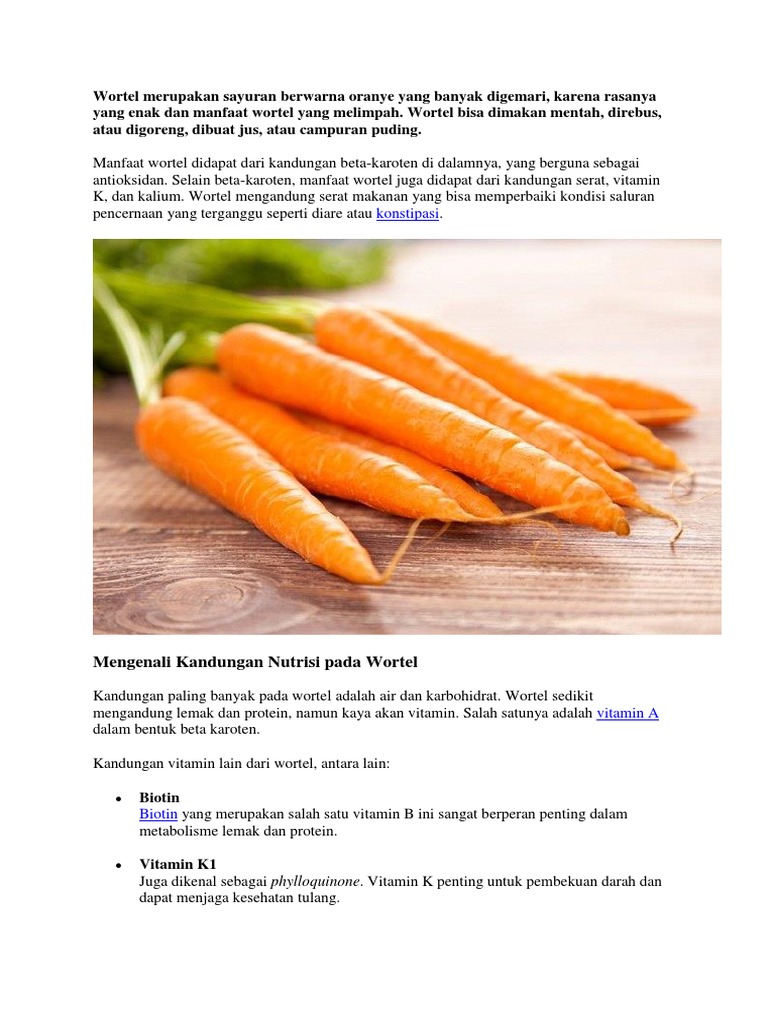 Manfaat Wortel | PDF